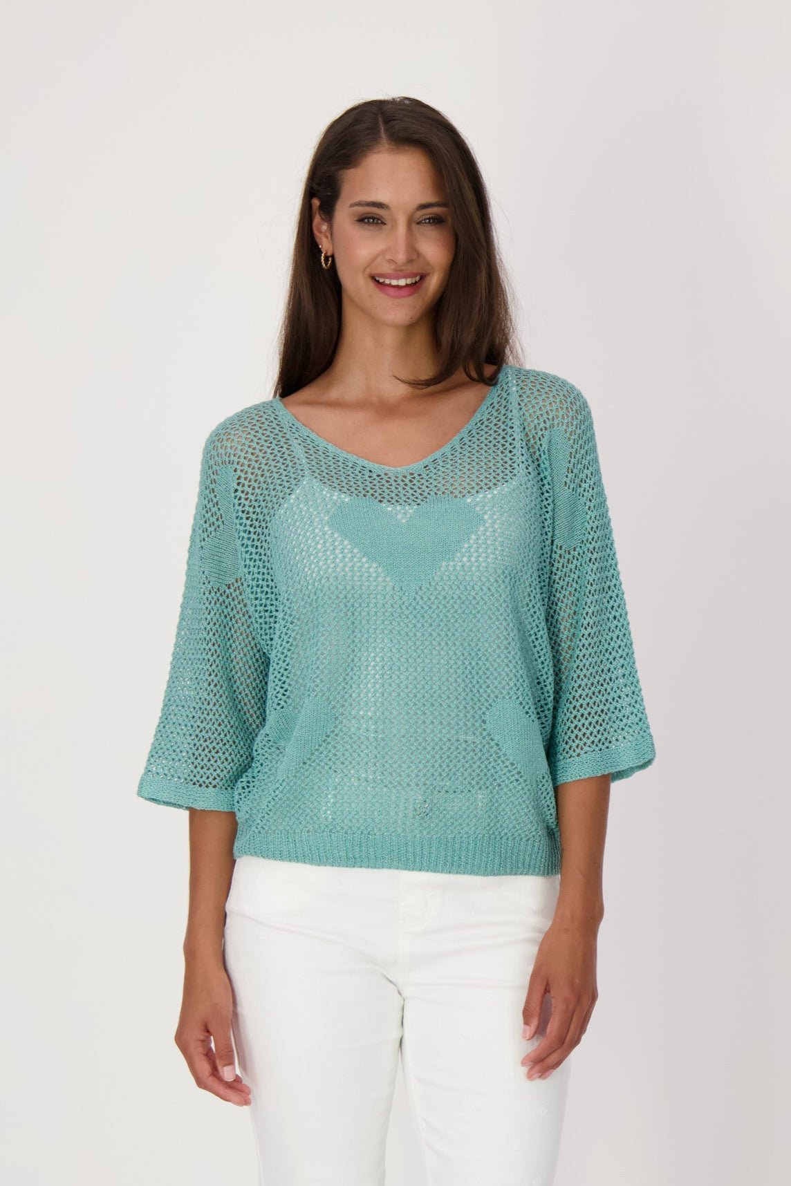Heart Mesh Knit Top